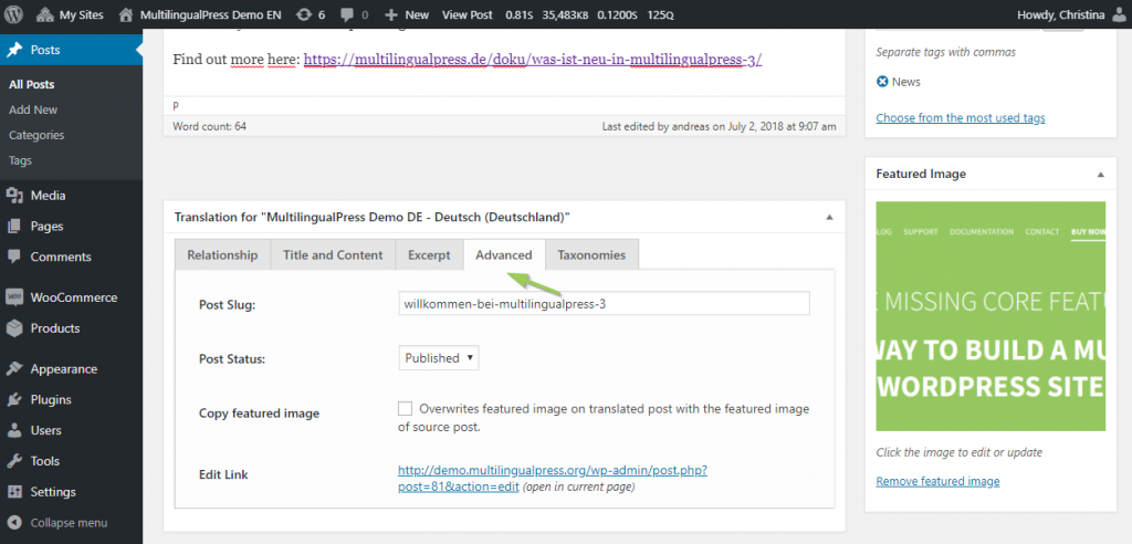 Getting Started With Multilingualpress Multilingualpress Docs